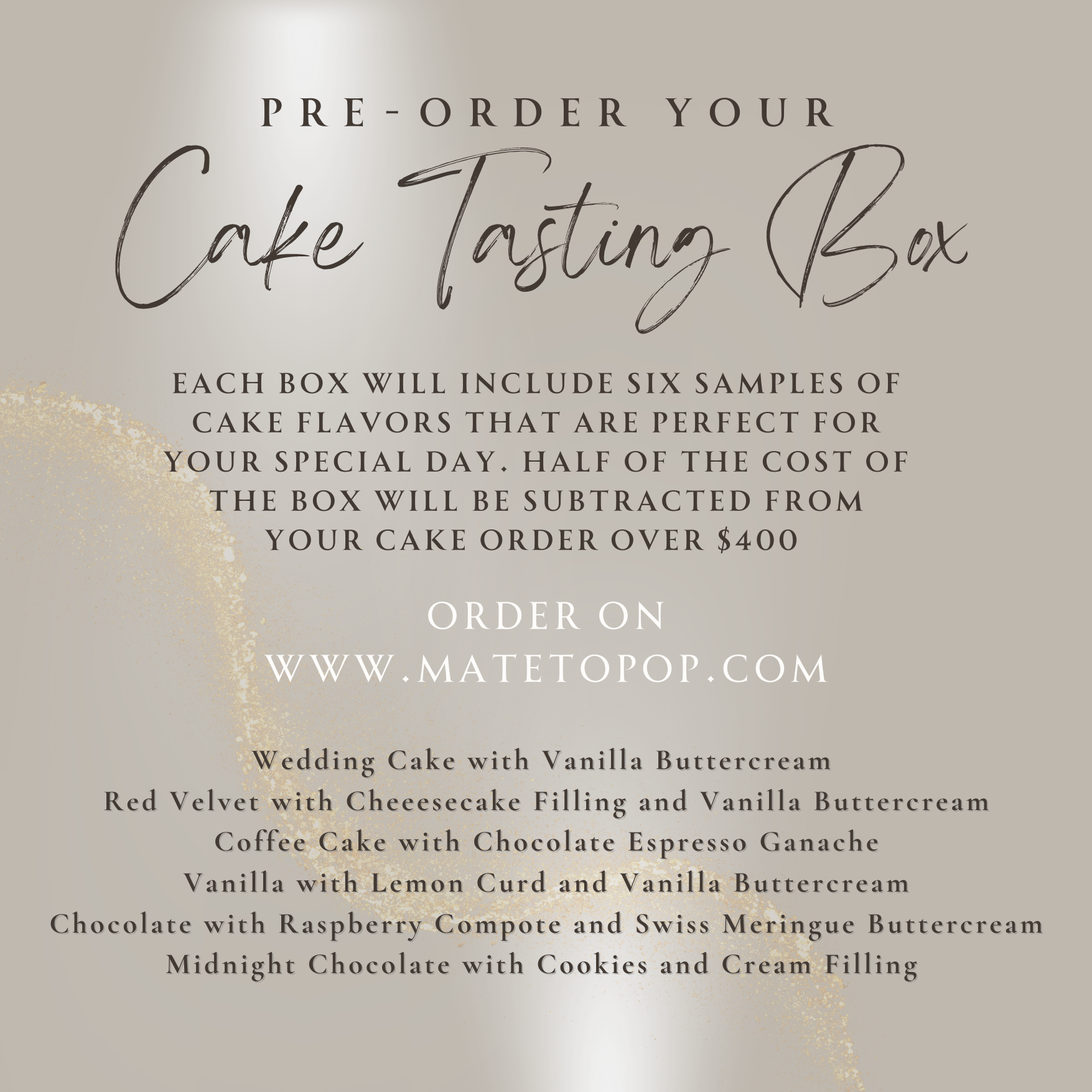 Cake Tasting Box | Mateto POP